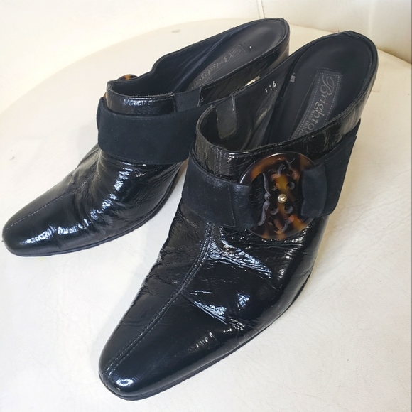 Brighton | Shoes | Brighton Rococo Black Patent Leather Suede Slip On ...